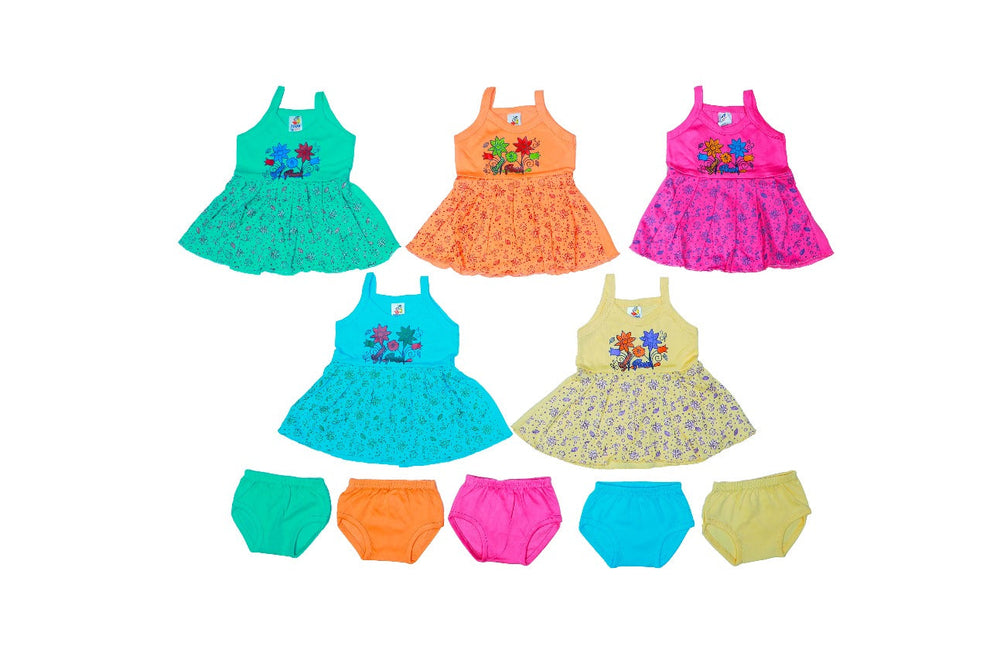 Combo of New born girl baby frock set of 5 – RNR Textile